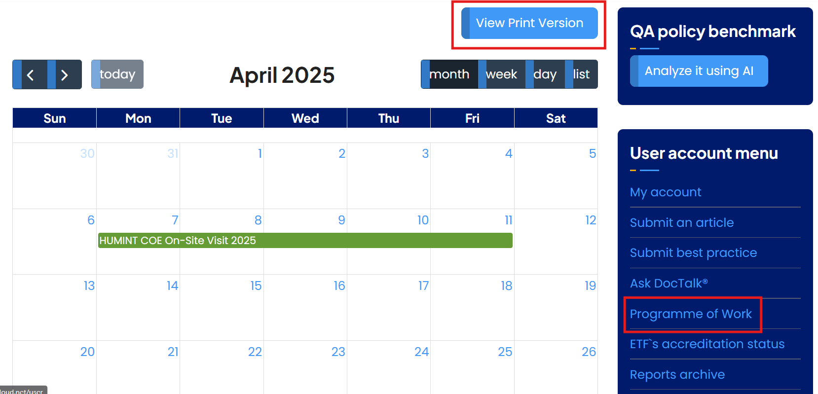 New Feature Launch: Streamlined Programme of Work View and Calendar Integration | QA Hub - NATO ...